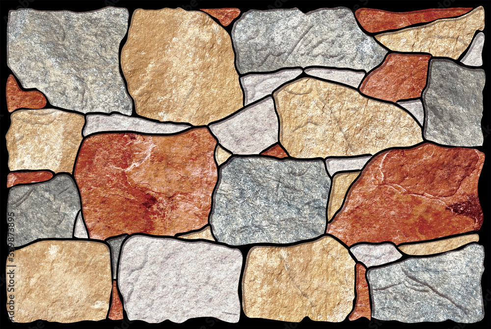 Stone blocks decorative mosaic shape shameless Pattern in wall ...