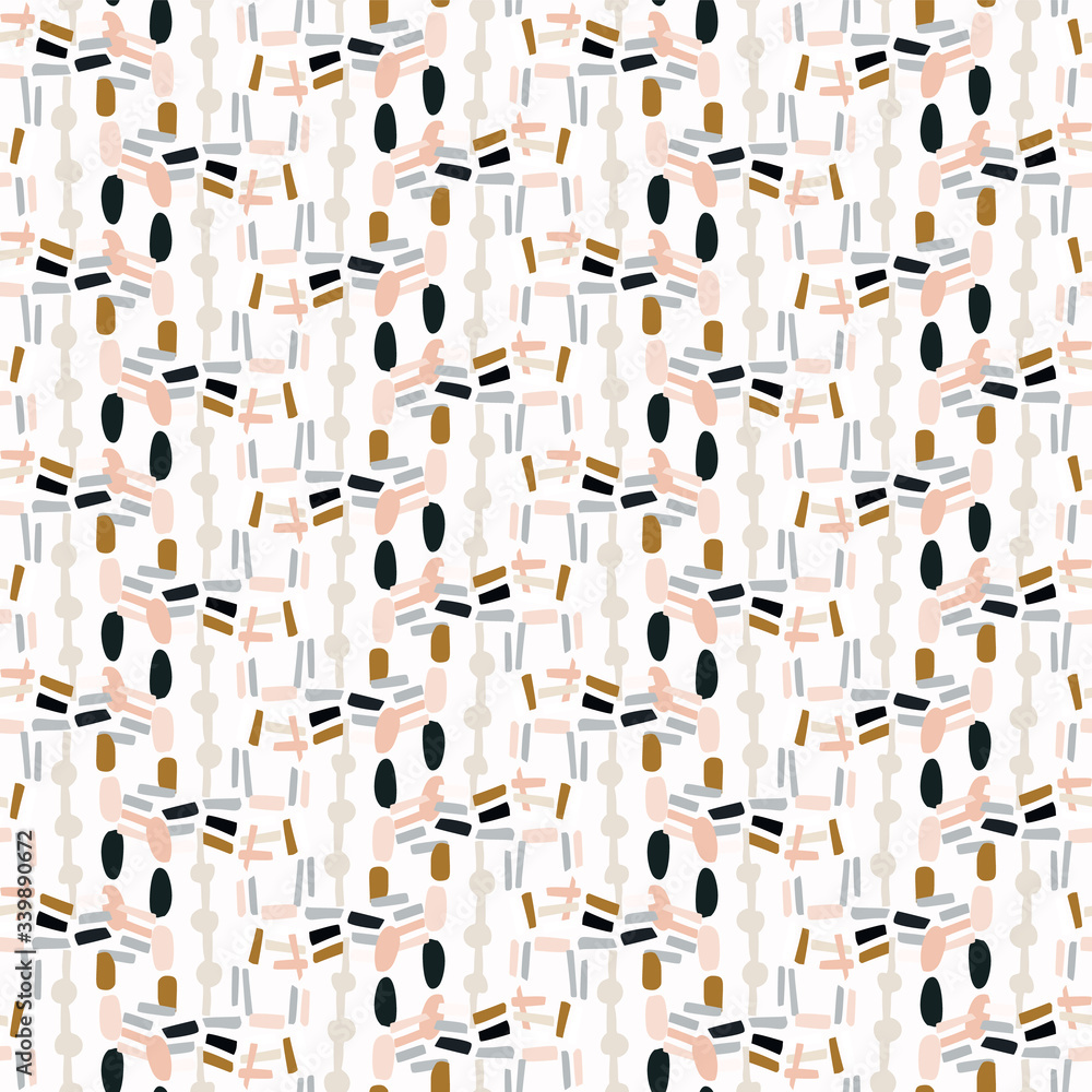 Seamless minimal dot dash pattern design. Neutral scandi color in fresh ...
