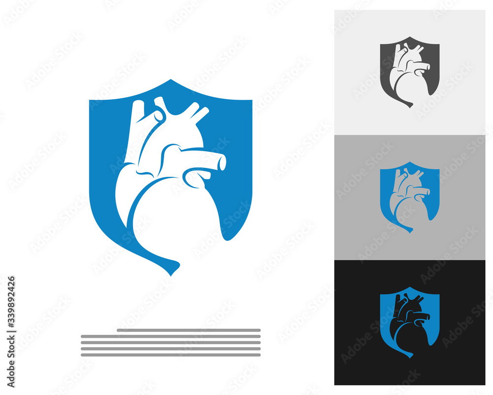 Heart Shield logo vector template, Creative Human Heart logo design concepts Stock Vector ...