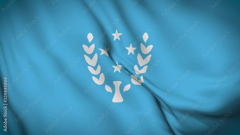 Kosrae state of Micronesia flag is waving 3D animation. Kosrae state of ...
