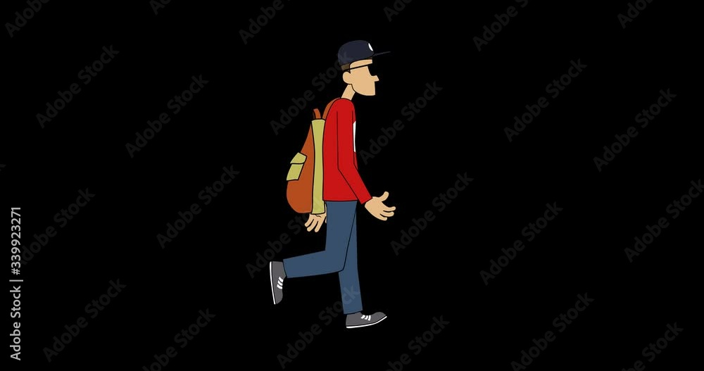 Man walk cycle. Loop animation with included alpha channel. Stock Video ...