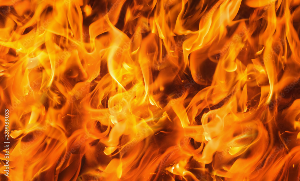 big flame of a fire background Stock Photo | Adobe Stock