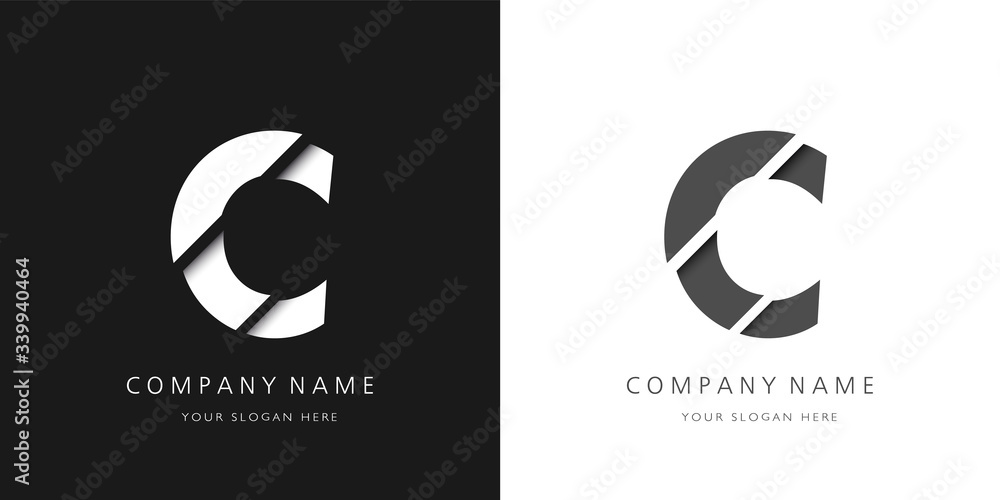 c letter modern logo broken design Stock Vector | Adobe Stock
