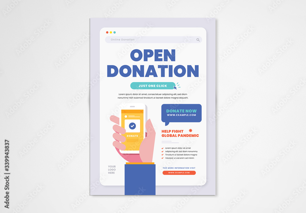 Donation Flyer Layout Stock Template | Adobe Stock