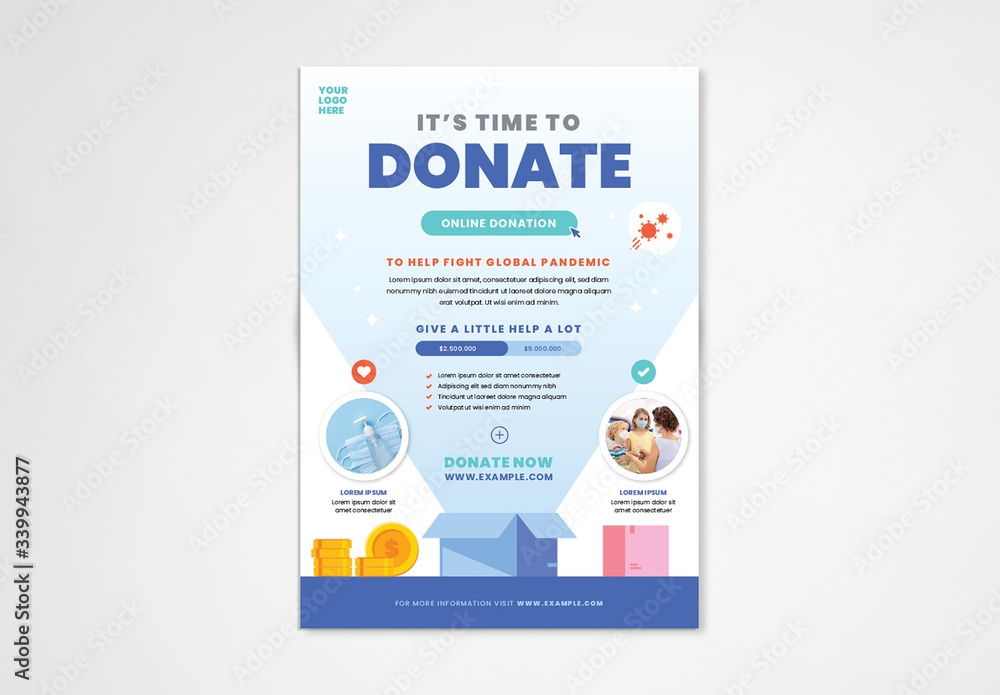 Donation Flyer Layout Stock Template | Adobe Stock