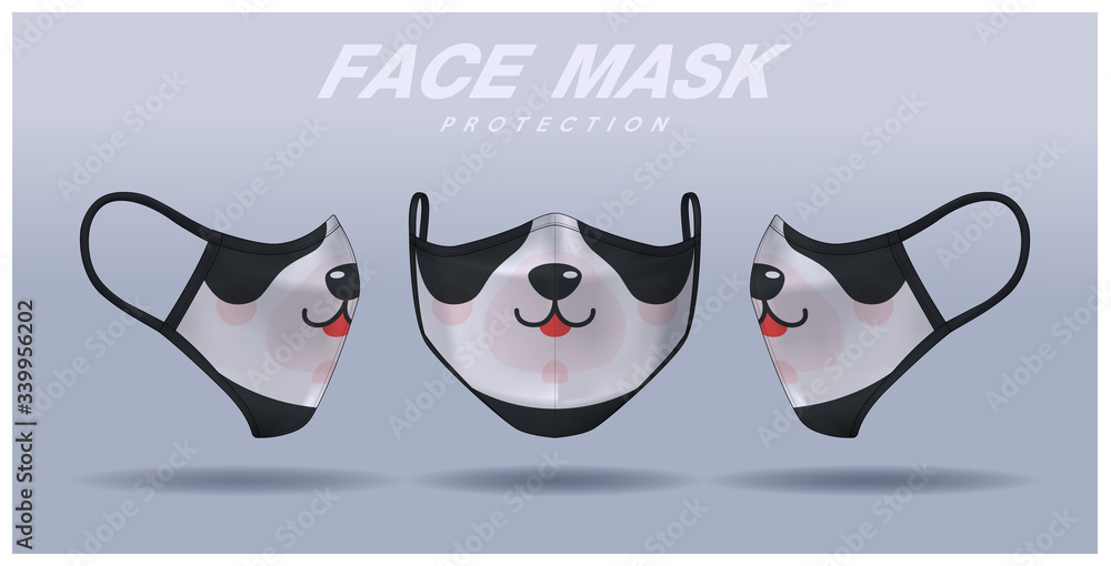 face mask design template, dust protection & breathing medical ...