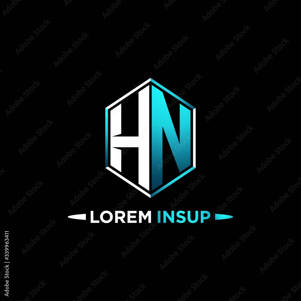 HN initial hexagon logo monogram designs modern templates . Stock ...