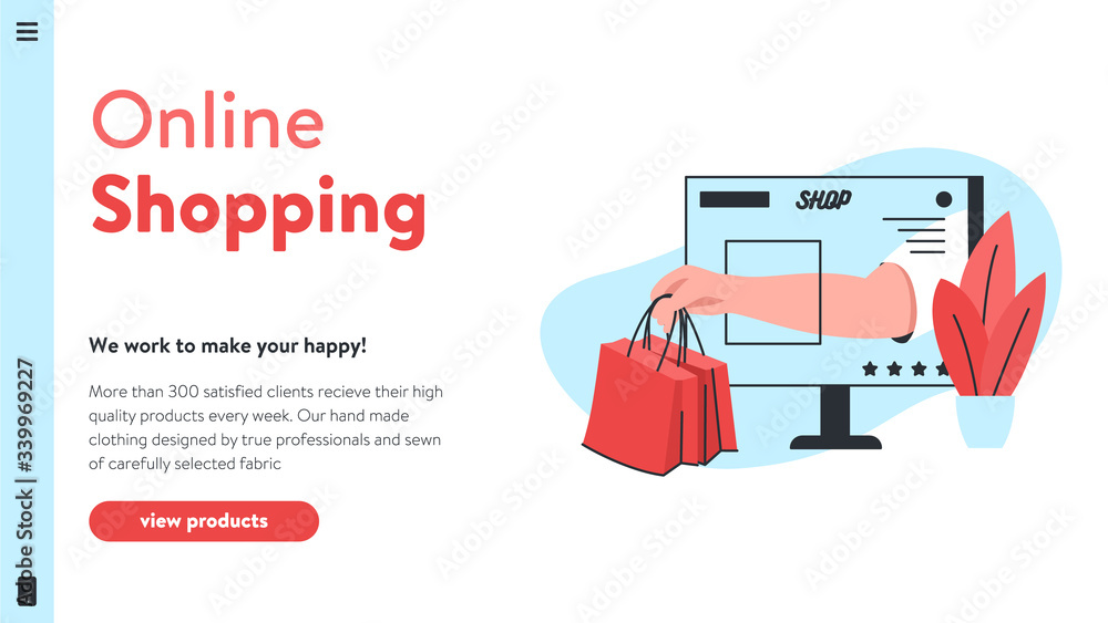 Vector image of an online store website interface with concept ...