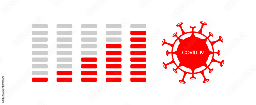 Progress graph COVID-19. vector infographic coronavirus. Pathogen ...
