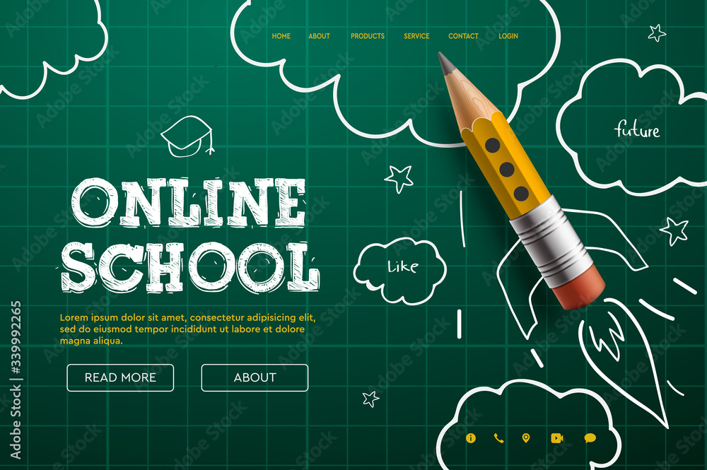 Online School. Digital internet tutorials and courses, online education ...