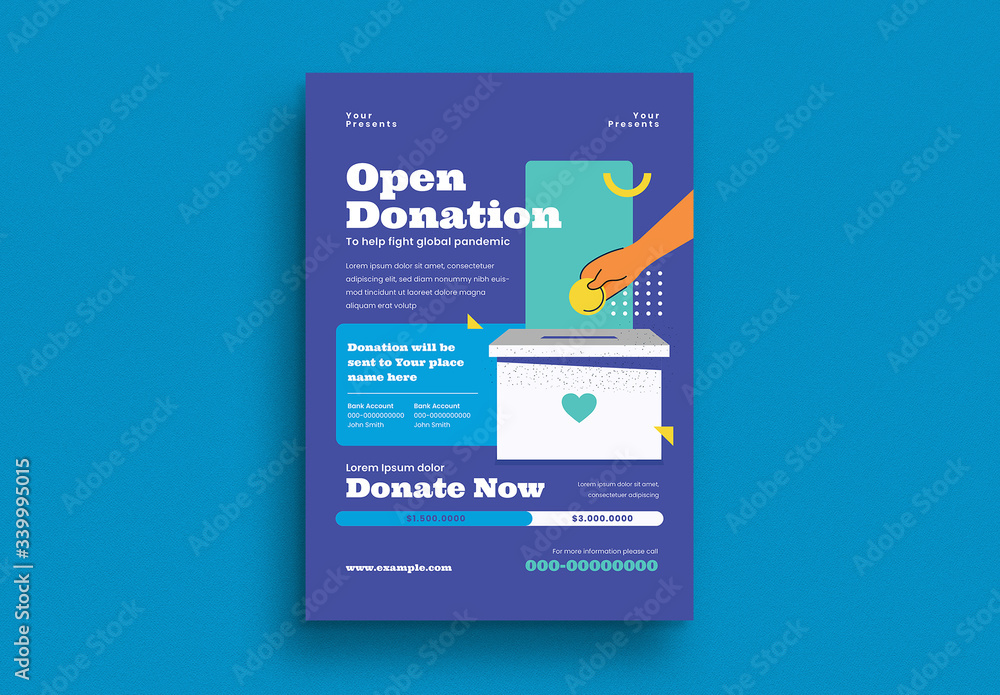 Open Donation Flyer Layout Stock Template | Adobe Stock