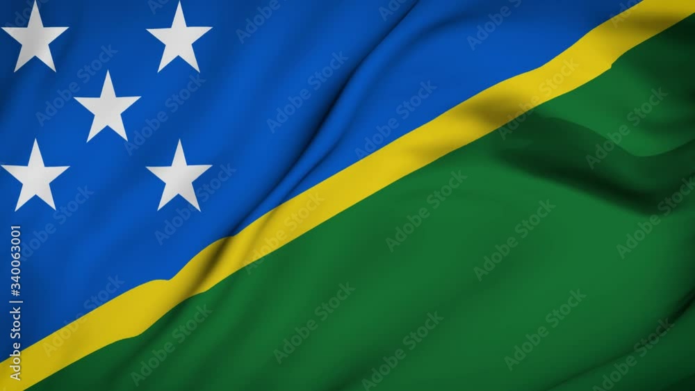 Salomon island flag is waving 3D animation. Salomon island flag waving ...