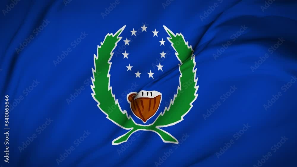Pohnpei state of Micronesia flag is waving 3D animation. Pohnpei state ...