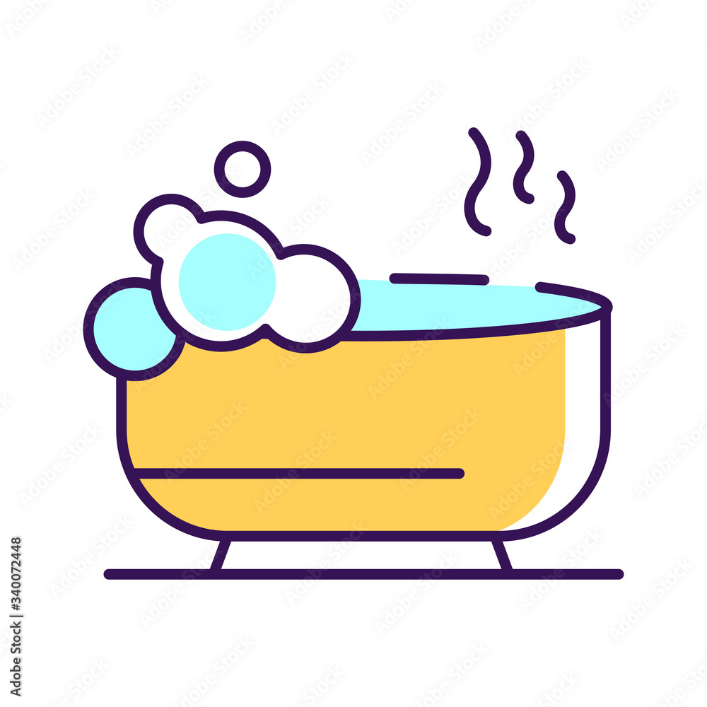 Bubble bath color line icon. Relax bathroom. Pictogram for web page ...