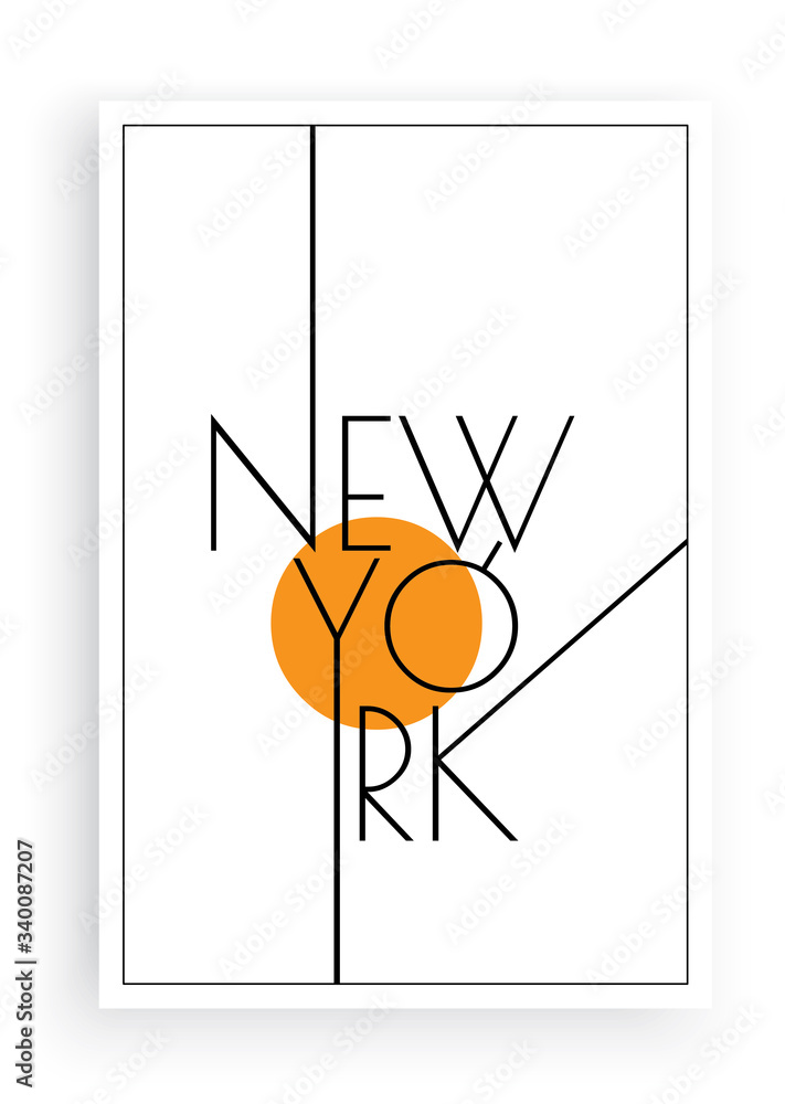 New York, vector. Scandinavian art design. Minimalist poster design ...