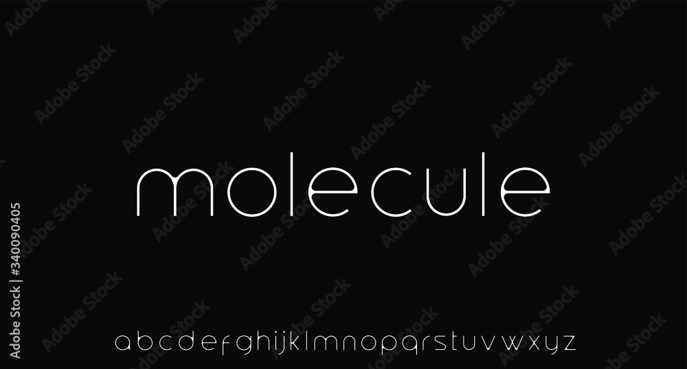 modern geometric sans serif futuristic font alphabet vector set Stock ...