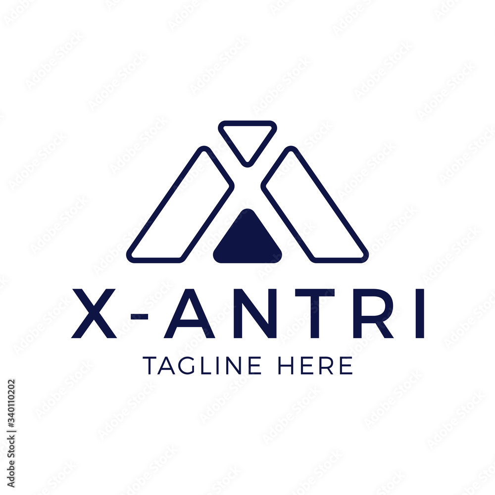 XA monogram logo with hexagon shape and line rounded style design ...