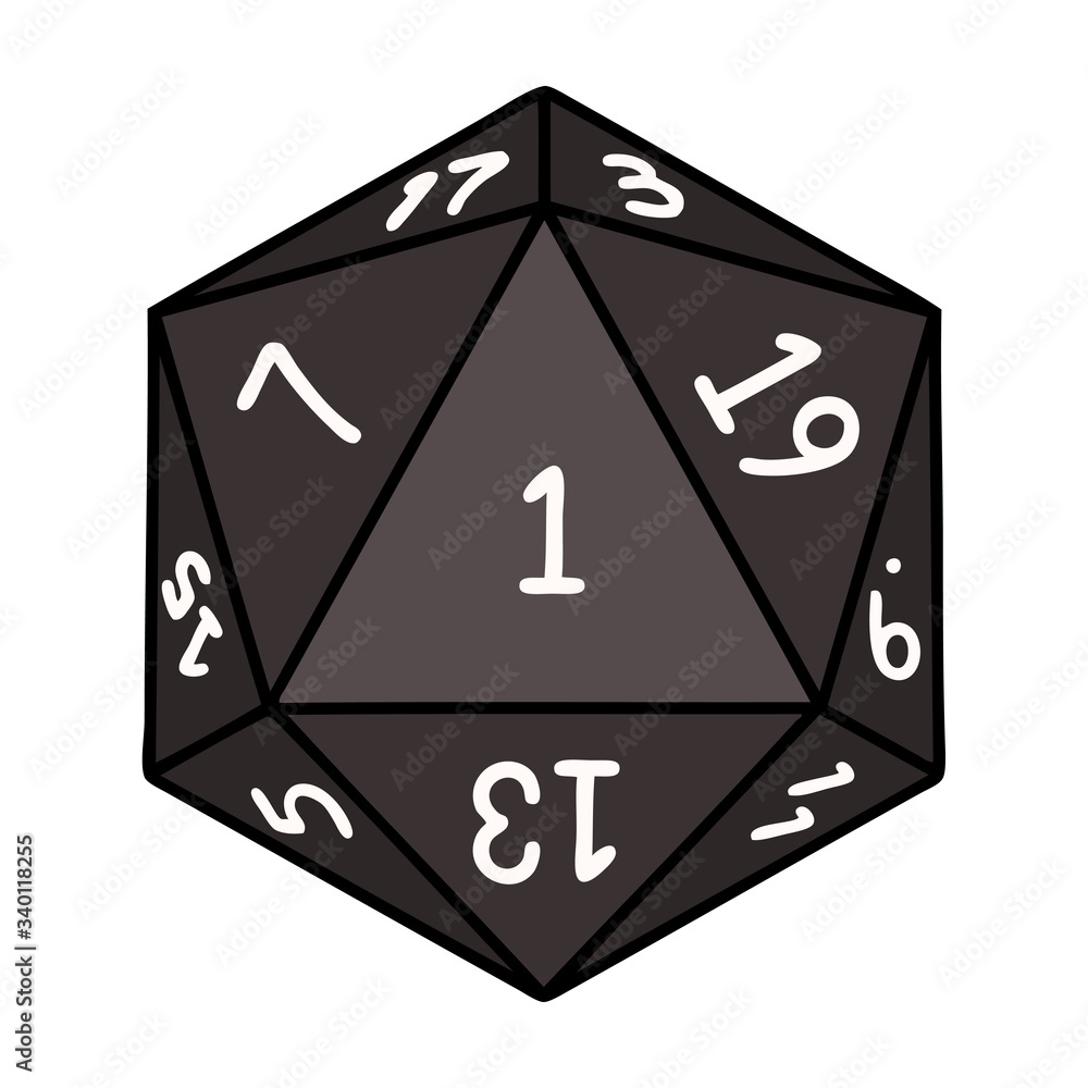 natural 1 D20 dice roll illustration Stock Vector | Adobe Stock