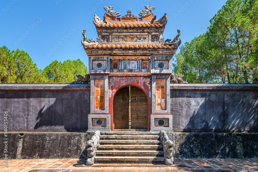 Aerial and general view of Vietnam ancient Tu Duc royal tomb and ...