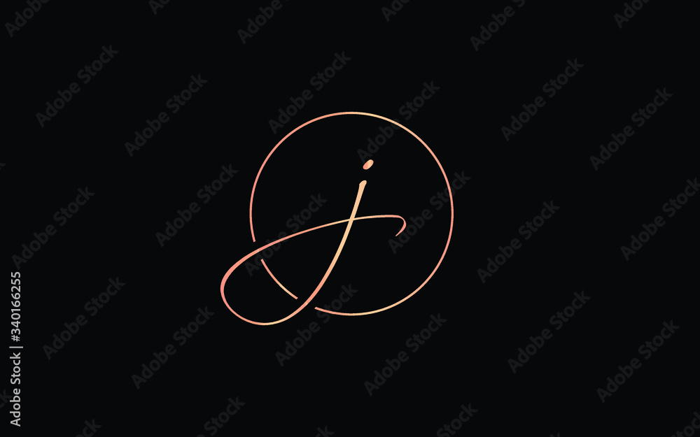 j or jj Lowercase Cursive Letter Initial Logo Design, Vector Template ...
