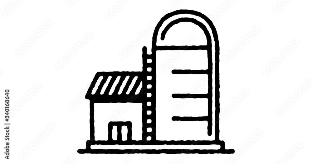 Hand drawn sketch icon animation for silo storage to use as video ...