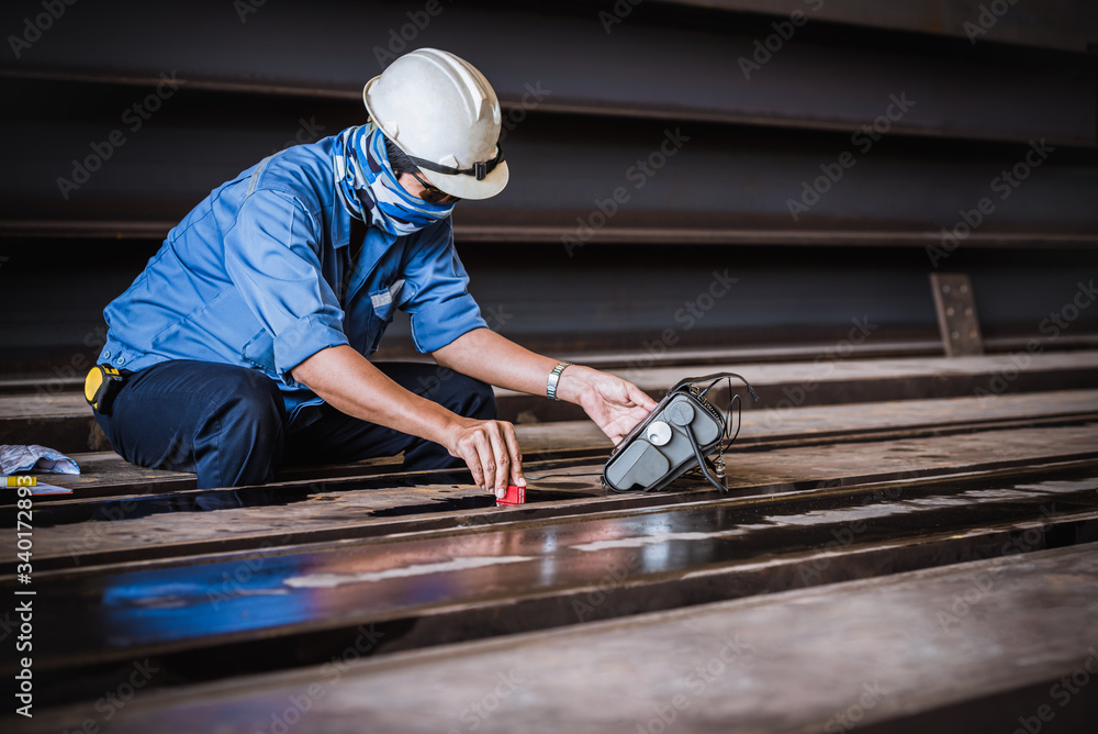 UT, Ultrasonic testing to detect imperfection or defect in welding of ...