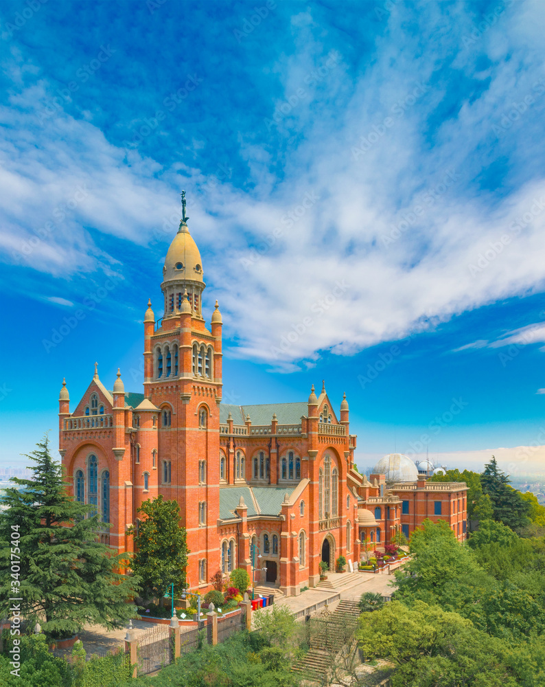 Aerial photos of Sheshan Catholic Church in Shanghai, China Stock Photo ...