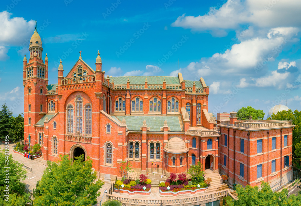 Aerial photos of Sheshan Catholic Church in Shanghai, China Stock Photo ...