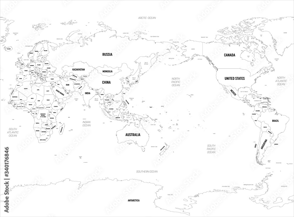 World Map Asia Australia And Pacific Ocean Centered High Detailed World Map Asia Australia And Pacific Ocean Centered High Detailed
