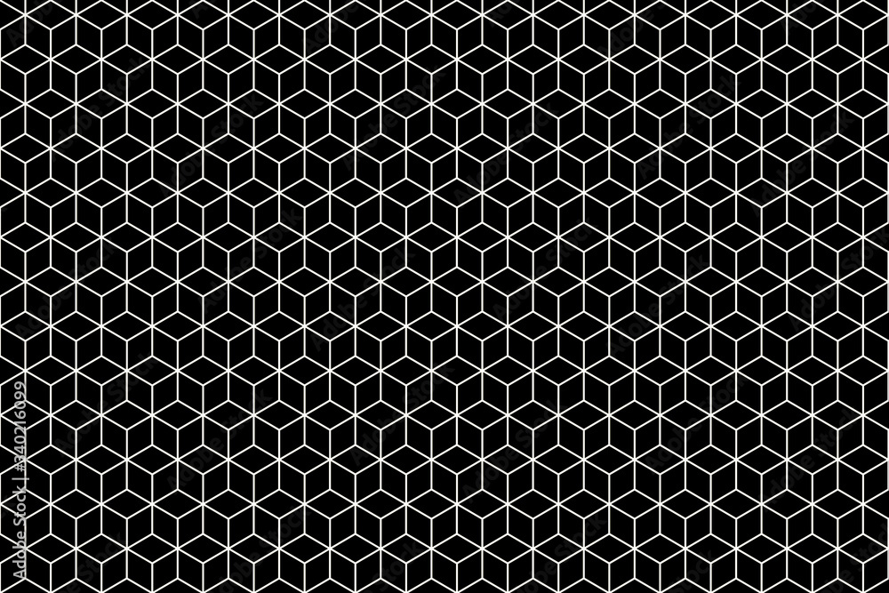 Cube square box or Honeycomb Grid tile with color black and white ...