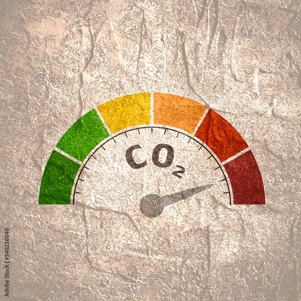 Gradient scale. Global warming concept. Carbon dioxide level measuring ...