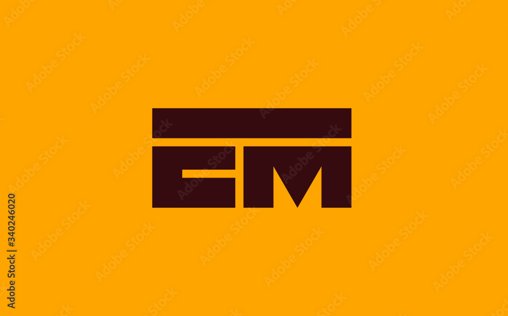 EM or ME and E, M Uppercase Letter Initial Logo Design, Vector Template ...