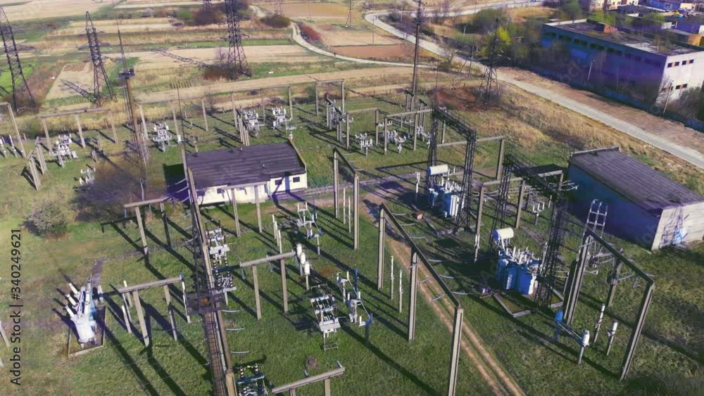 High voltage electrical substation. High voltage power plant for a ...