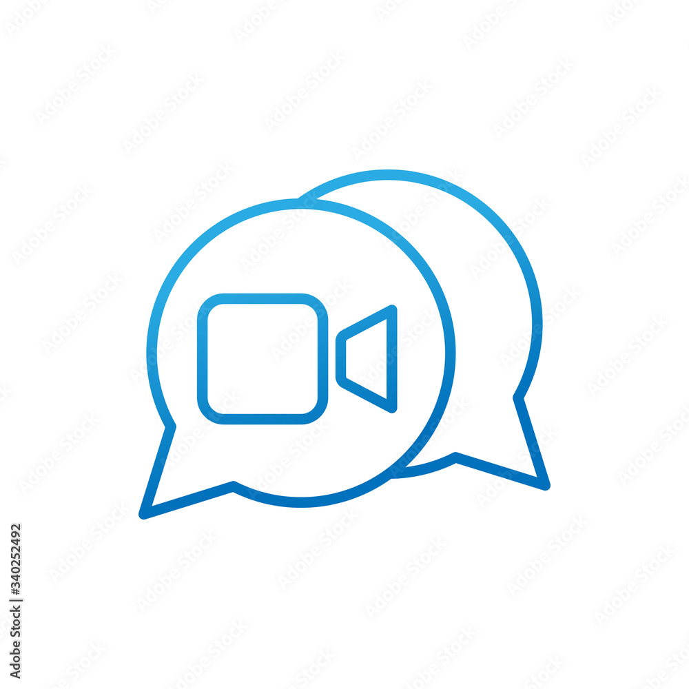 Video Call Icon Logo Vector Illustration. Video Call icon design vector ...