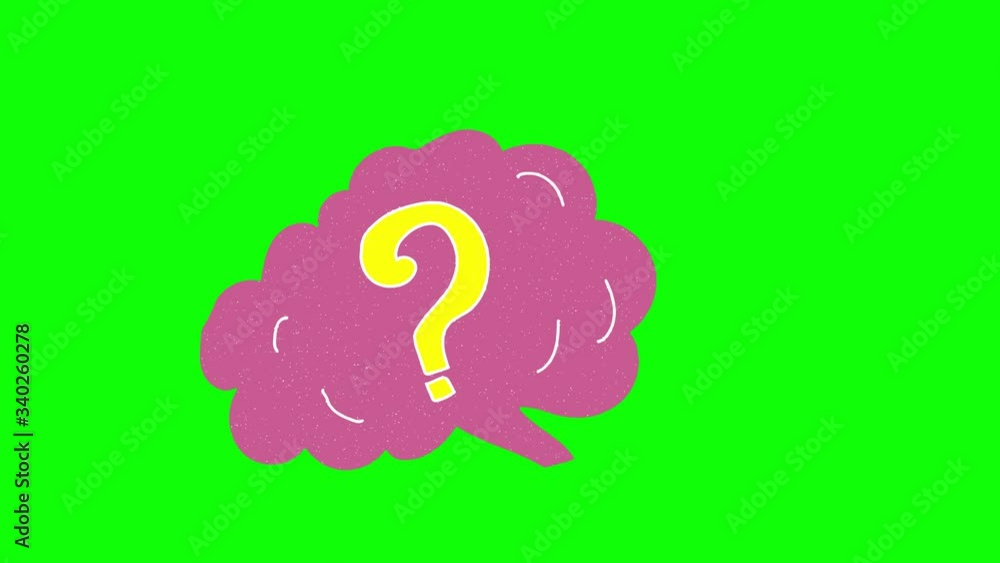 stupid brain hand drawn green screen. floating loop animation Stock Video | Adobe Stock