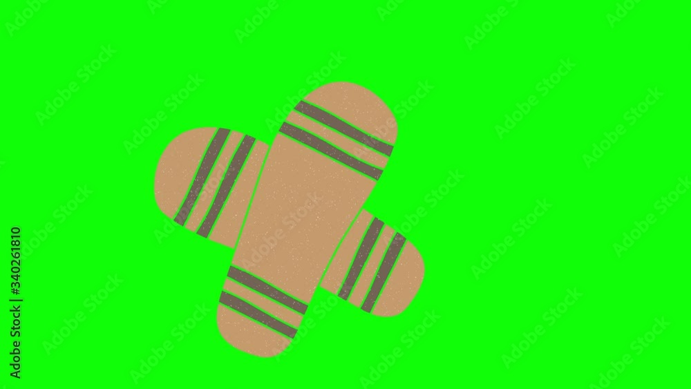 wound plaster hand drawn green screen. floating loop animation Stock ...