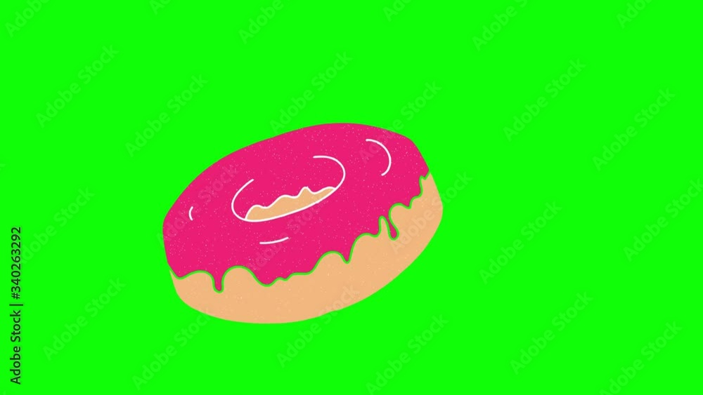 donuts hand drawn green screen. floating loop animation Stock Video ...