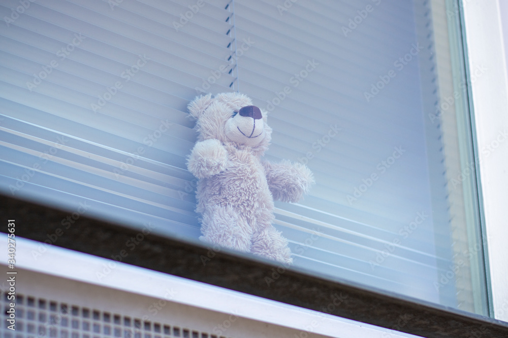 Teddy bear in window for children to 'bear hunt' during the coronavirus ...