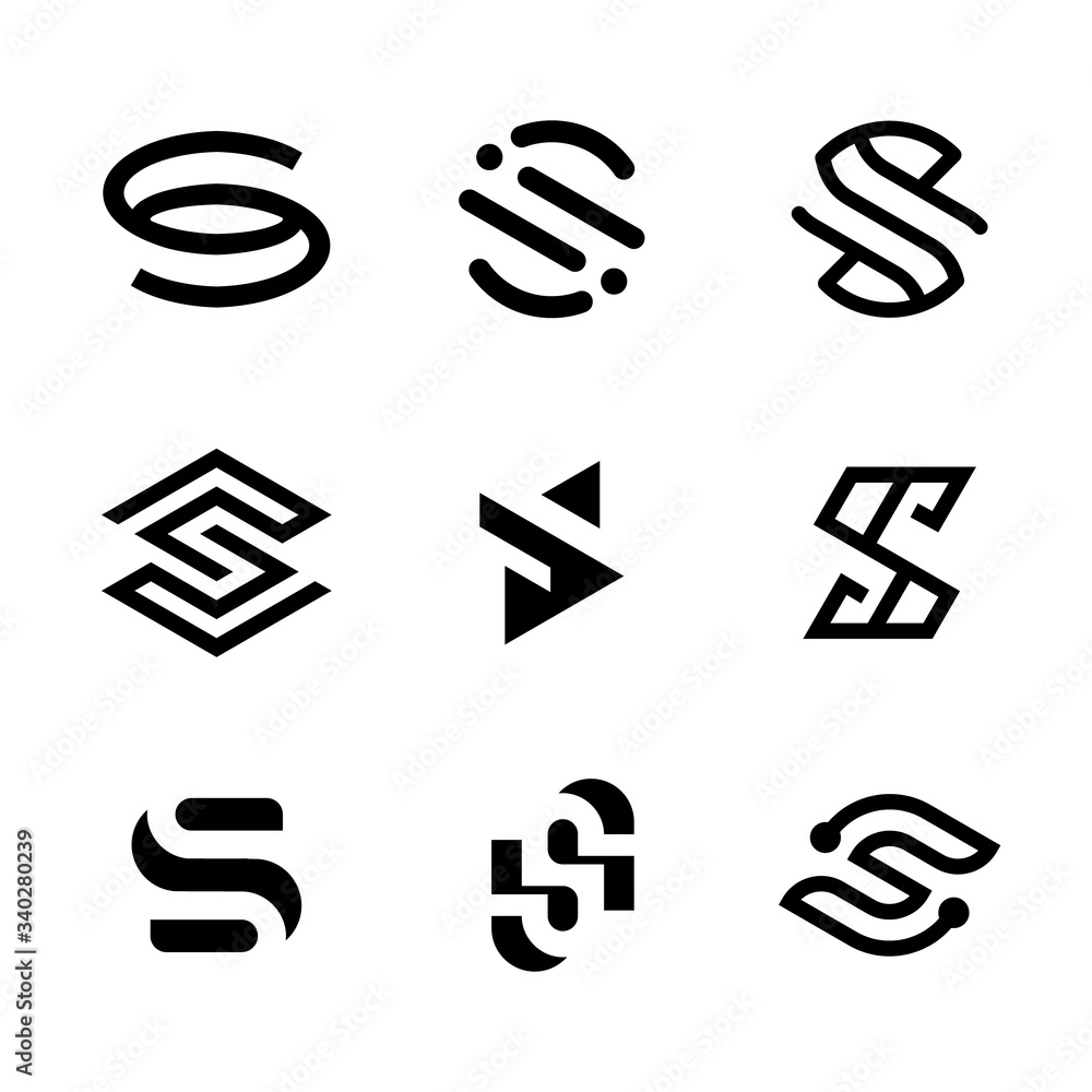 set of icon letter S logotype company name, bundle, modern logo concept ...