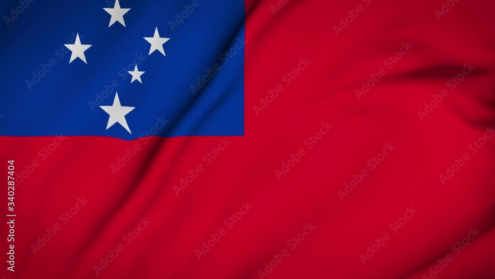 samoa flag is waving 3D animation. samoa flag waving in the wind ...