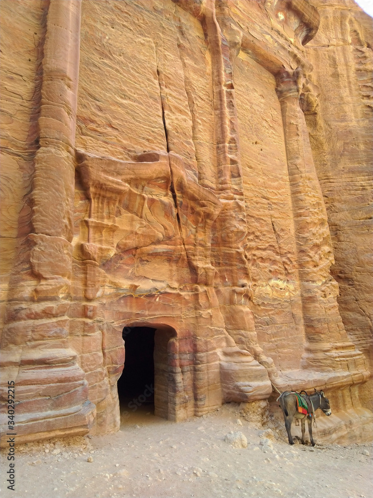 Ancient building in the city of Petra in Jordan. Petra in Jordan ruins ...