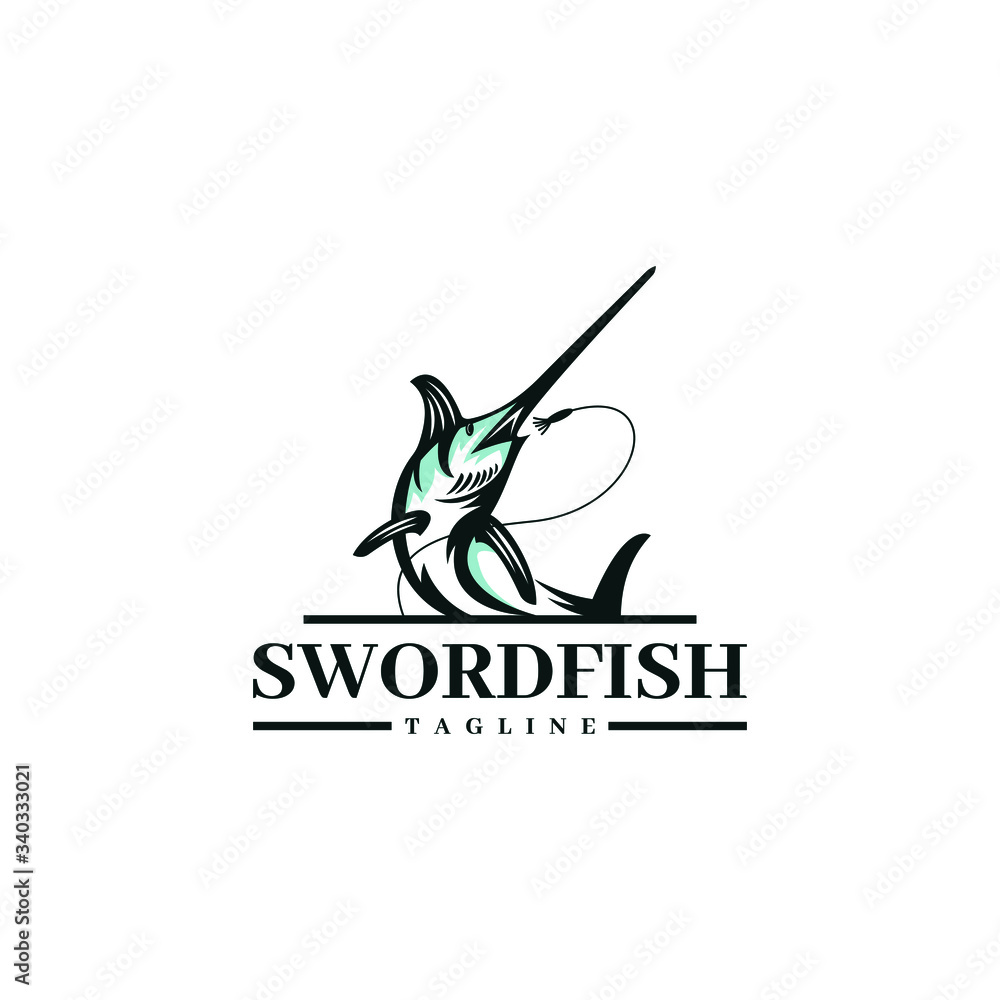 Swordfish logo design. Awesome swordfish logo. sowrdfish logotype ...