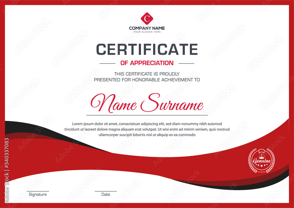 modern certificate template for corporate companies and all types ...