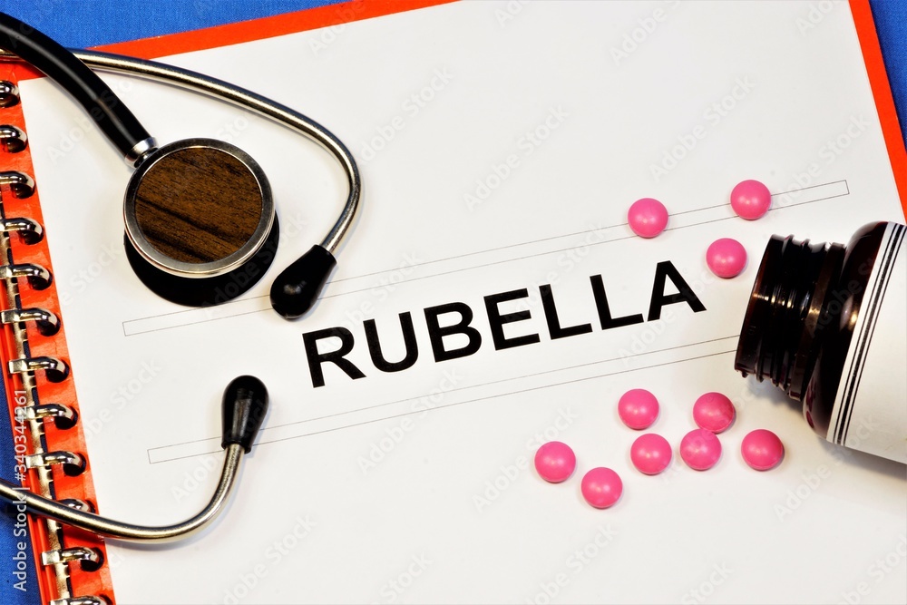 Rubella-the inscription on the medical folder. Acute viral infection ...