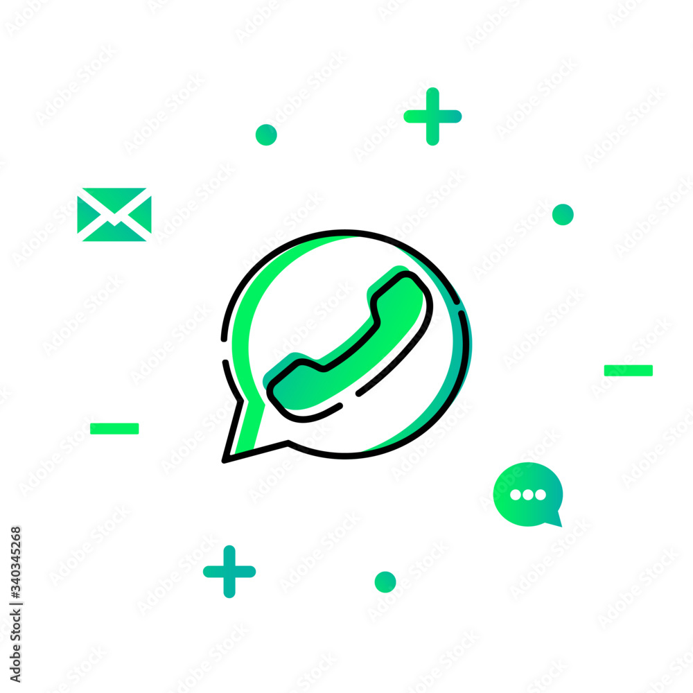 Accept call icon or whats app telephone modern button for web or app ...