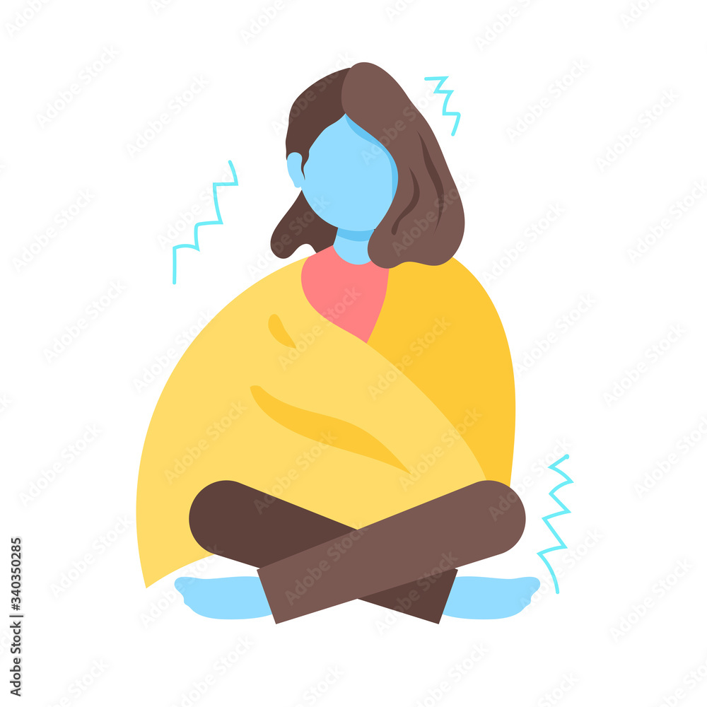 A very cold cartoon girl, frozen in the snow. Stock Illustration ...