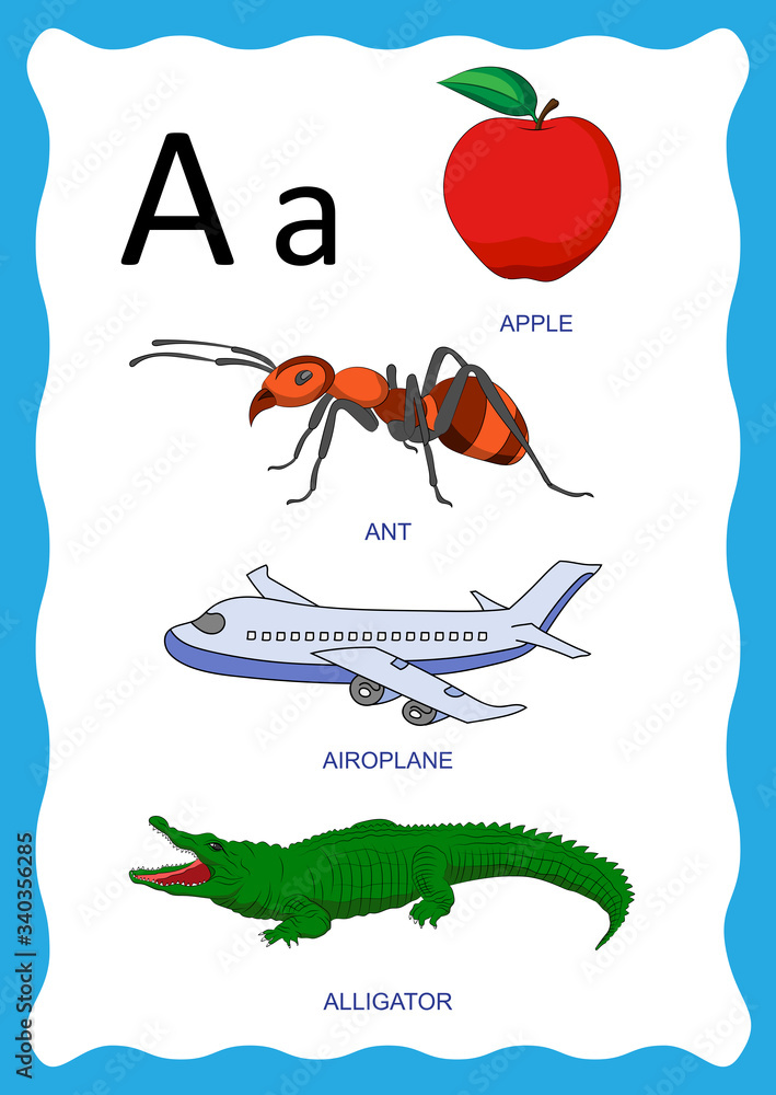 Vector illustration of Alphabet set image for Letter A Stock Vector ...
