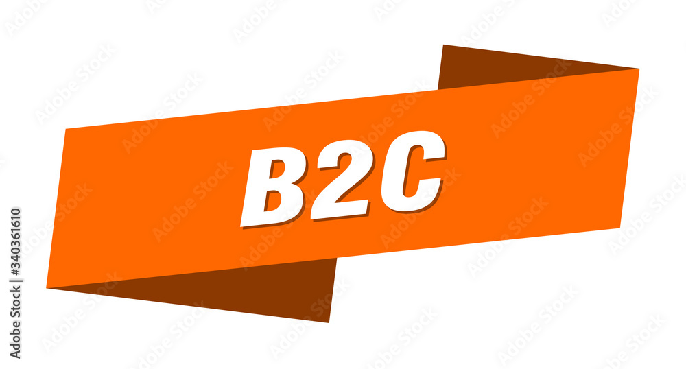 b2c banner template. b2c ribbon label sign Stock Vector | Adobe Stock