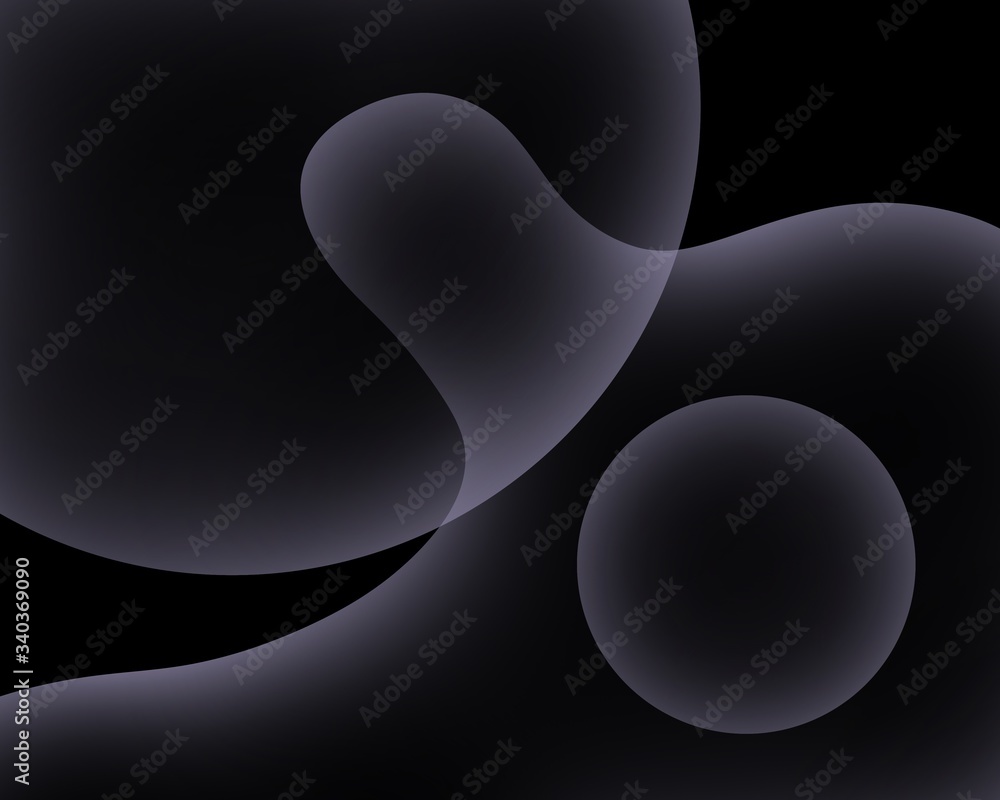 abstract background with circles And curves for dark theme. Transparent ...