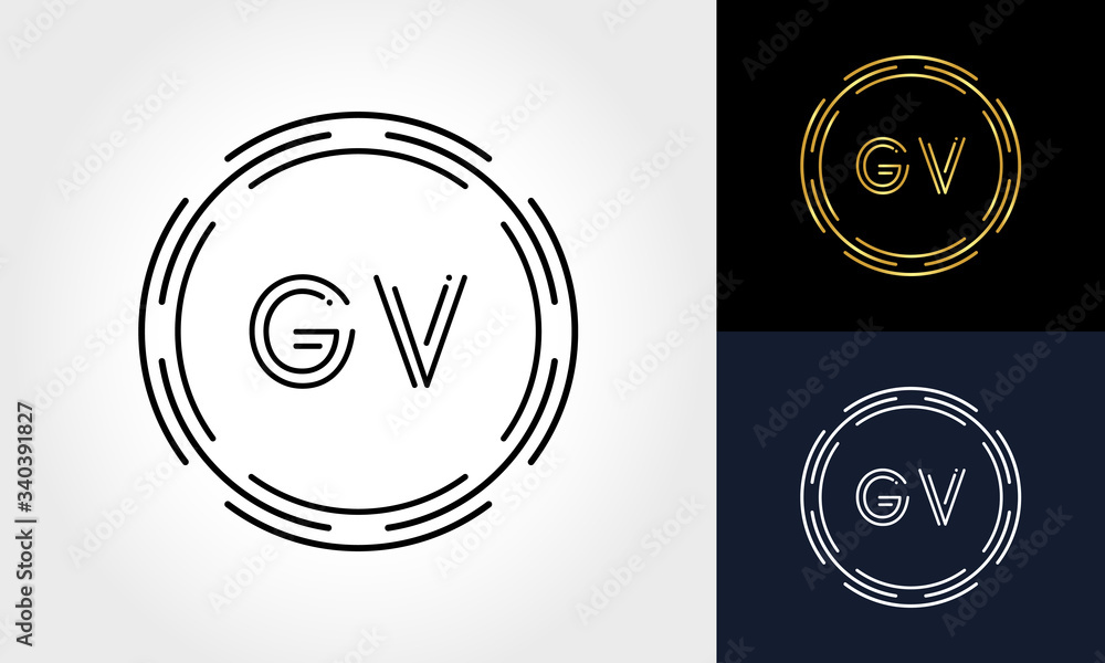 Initial Letter GV Creative Logo Design vector Template. Digital Luxury ...
